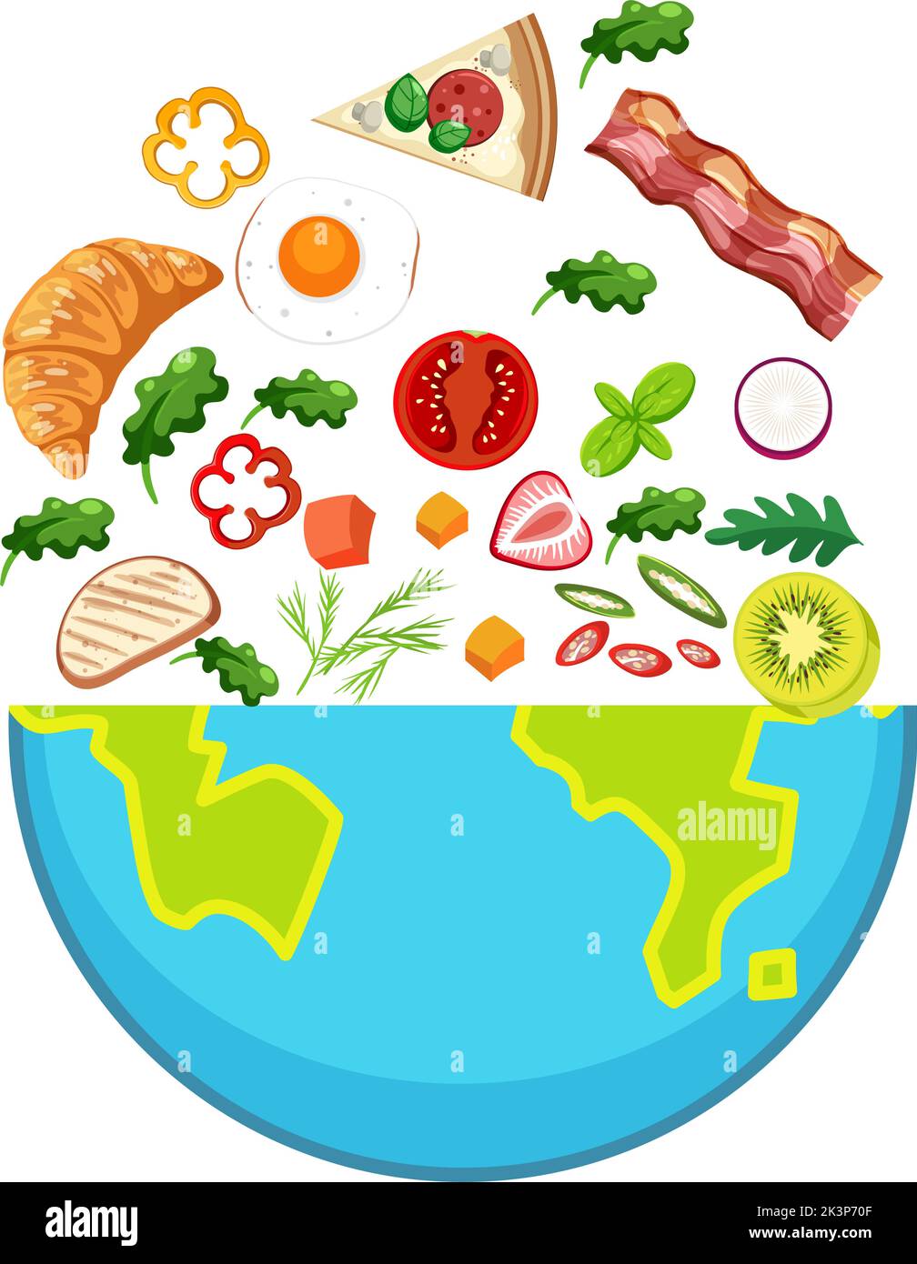 Mixed salad bowl isolated illustration Stock Vector Image & Art - Alamy