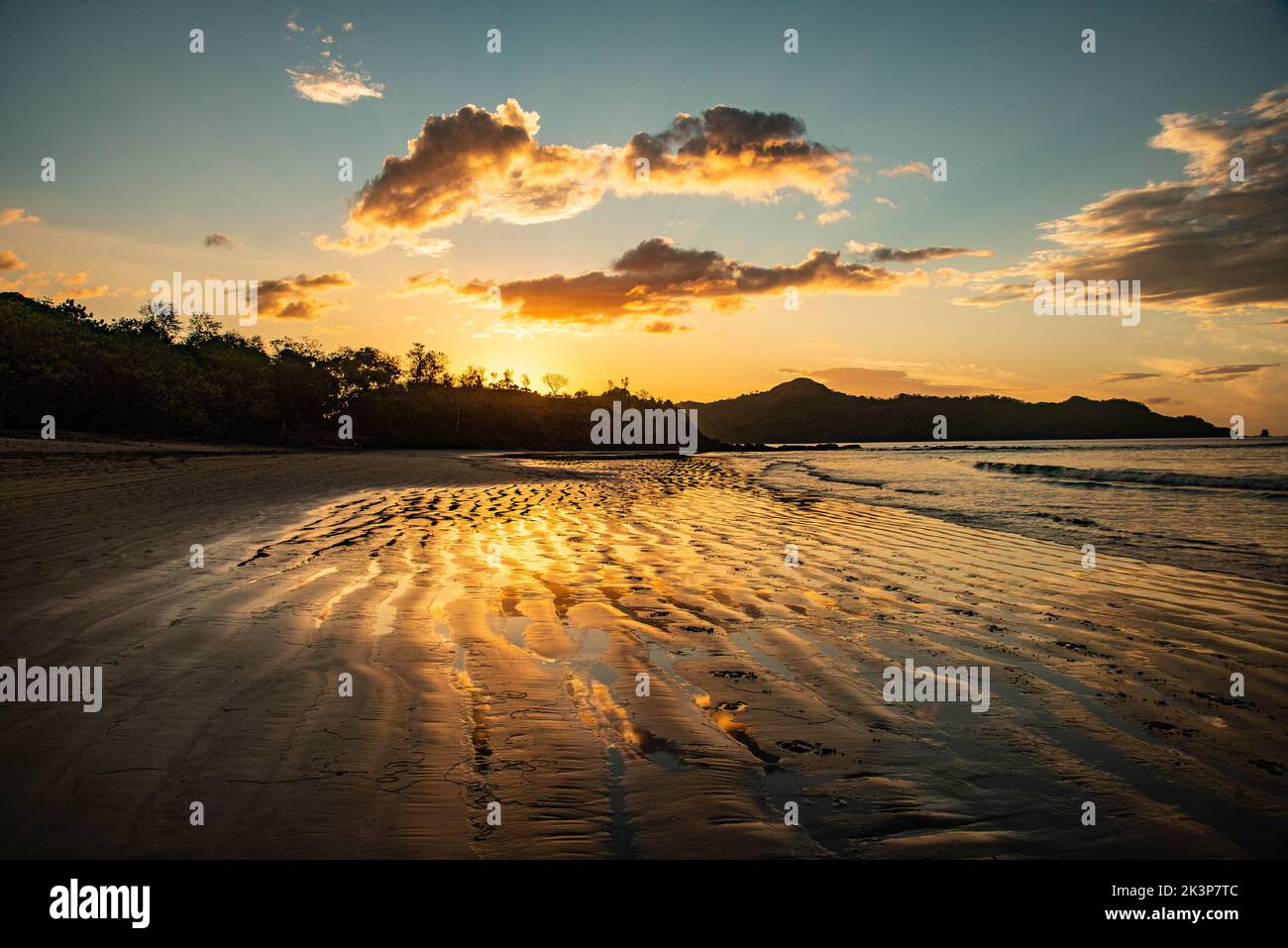 Sunset at Playa Conchal and Brasilito, Guanacaste, Costa Rica Stock ...