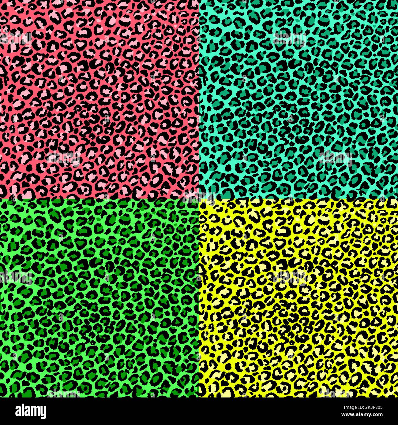 Leopard imitation colorful seamless pattern. Vector illustration Stock ...