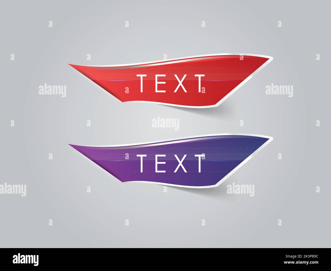 The red and purple versions of editable wavy logo signs Stock Vector ...