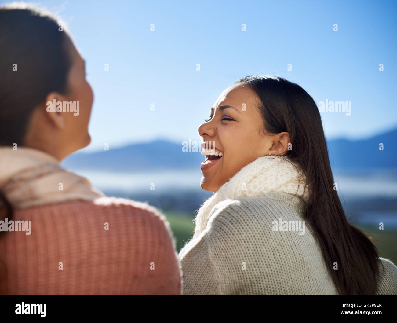 Two young women talking on balcony hi-res stock photography and images ...