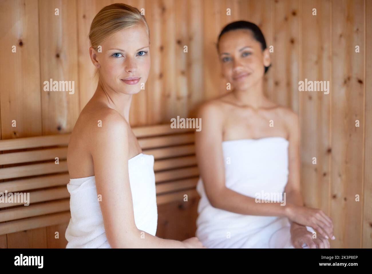 Girls day at the spa. A cropped shot of two young women sitting in the ...