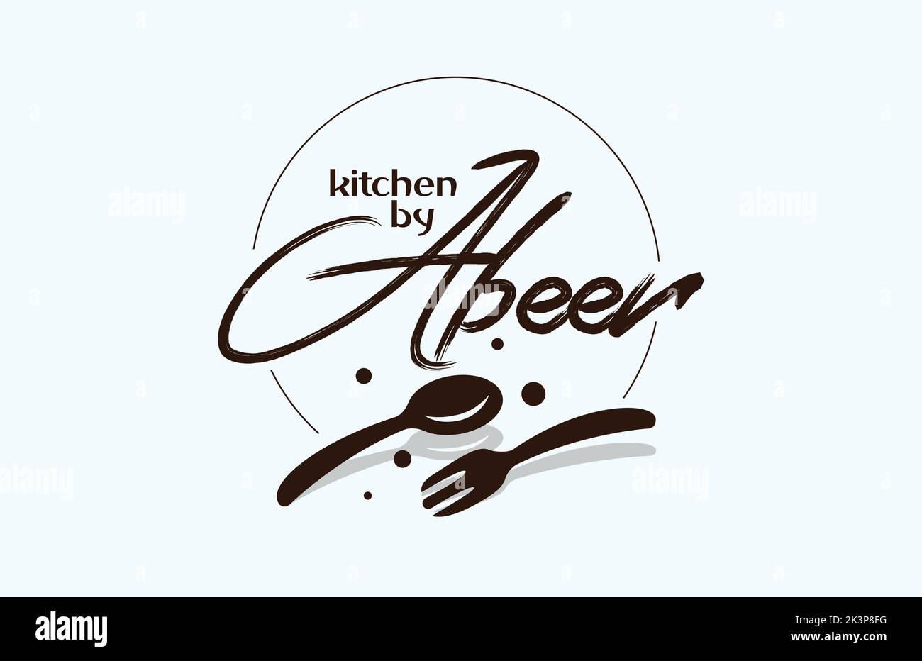 The logo of a dining place - editable restaurant logo with copy space ...