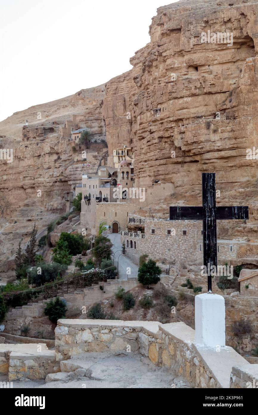 The Monastery of St George of Koziba, nestled in the lush valley of the ...
