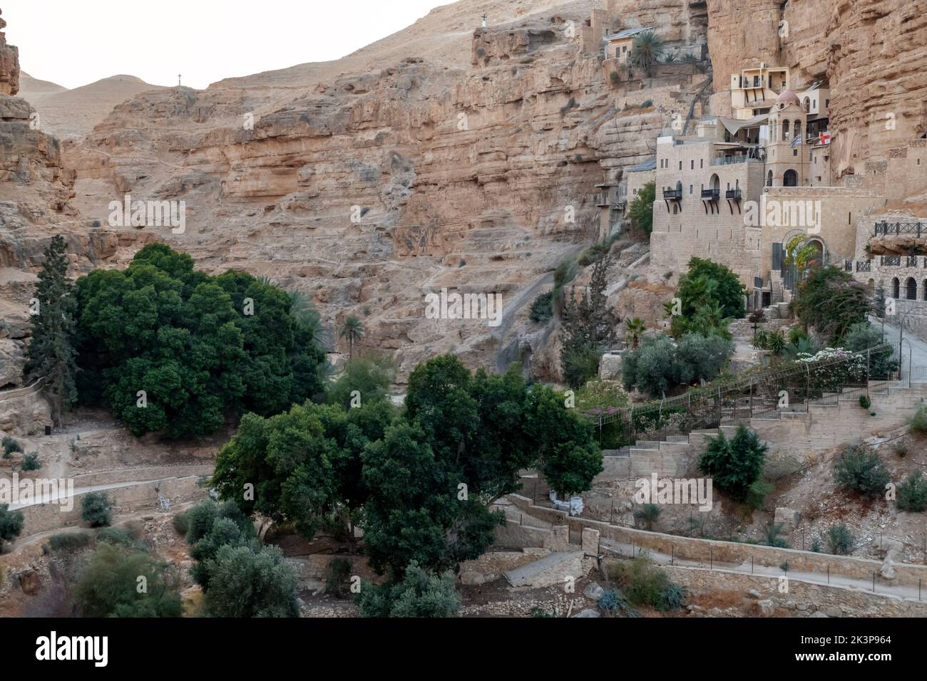 The Monastery of St George of Koziba, nestled in the lush valley of the ...