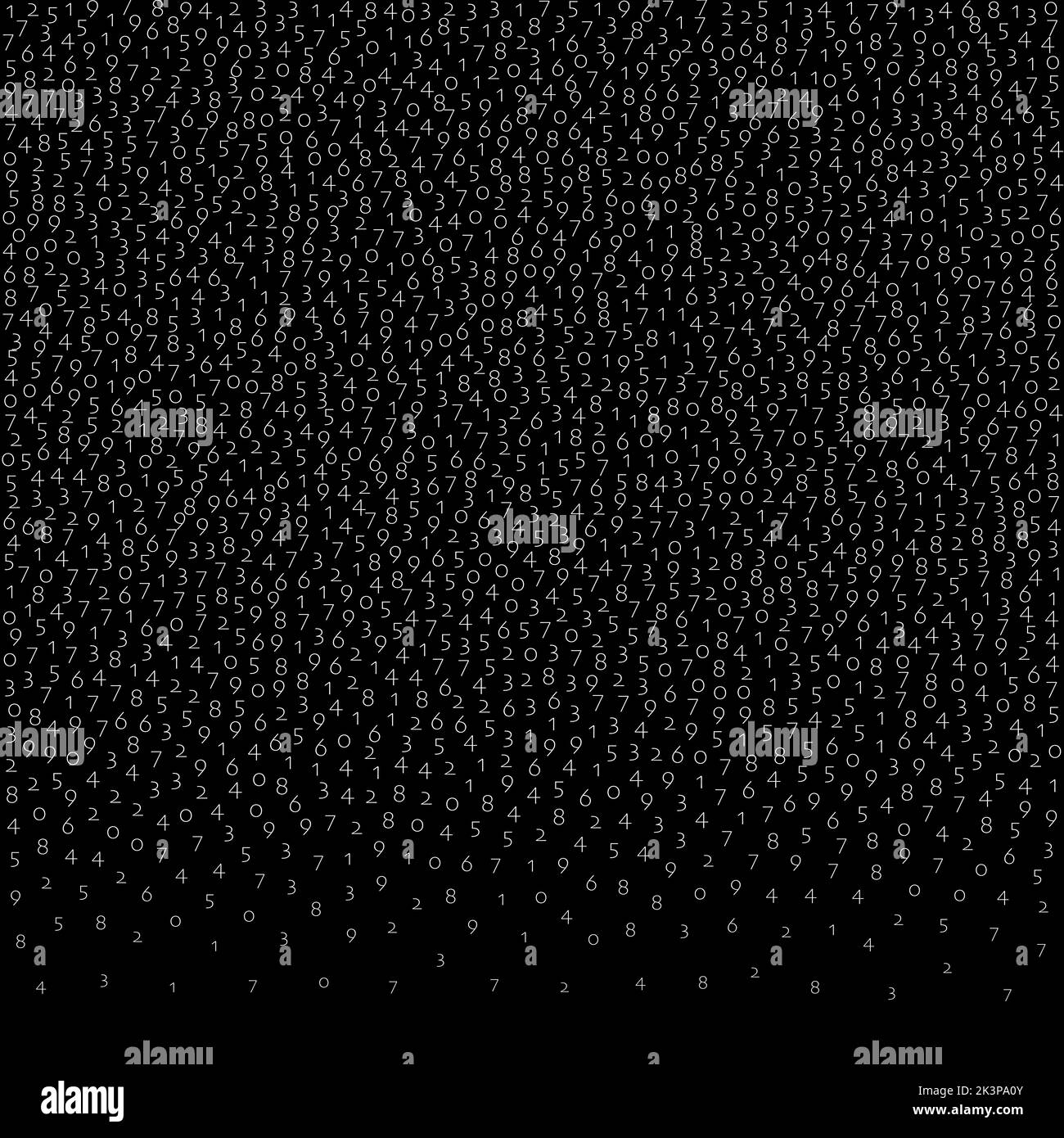 Falling Numbers Big Data Concept Binary White Flying Digits Marvelous Futuristic Banner On