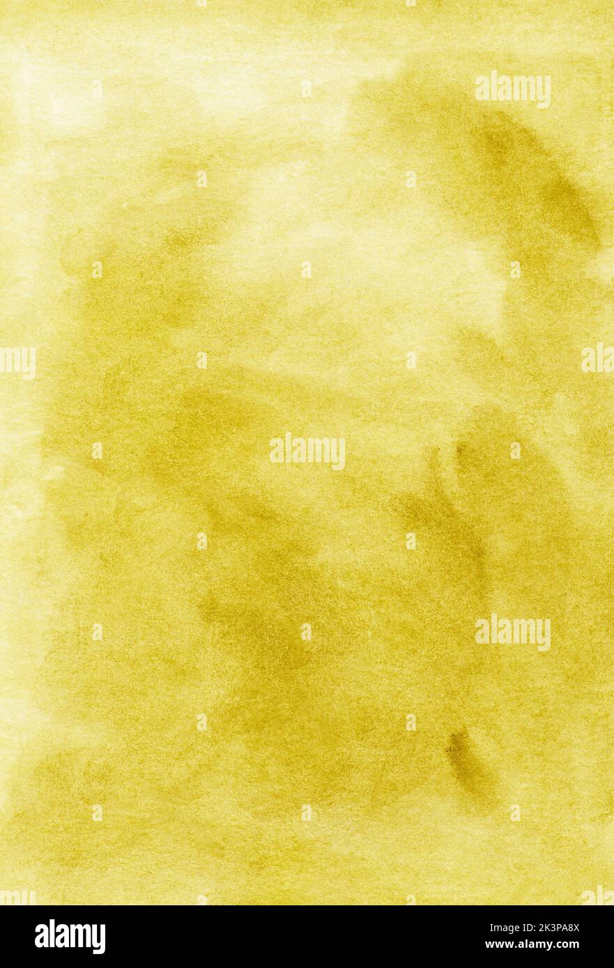 Watercolor golden yellow color background painting, antique texture ...
