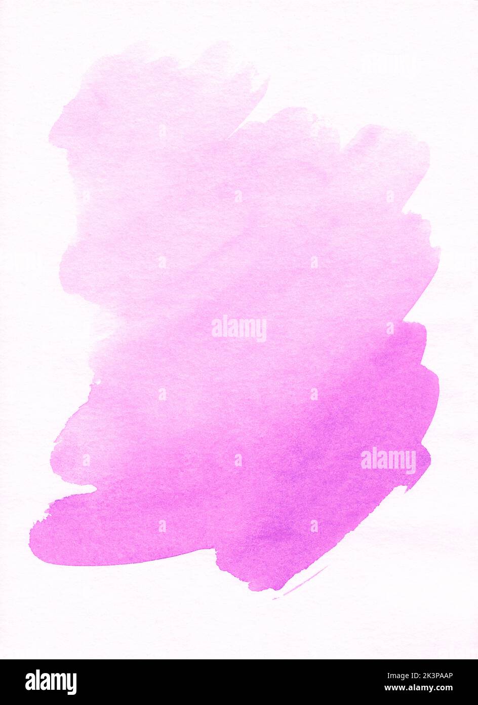 Watercolor light fuchsia background stains on paper. Pastel pink ...