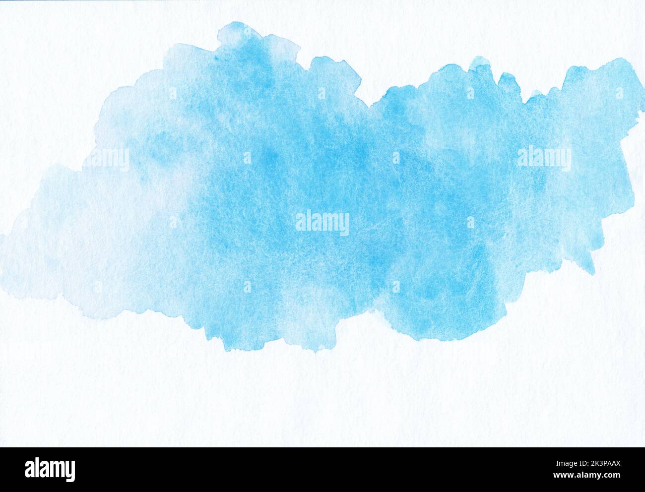 Watercolor Blue Spot On White Background With Space For Text Stains On