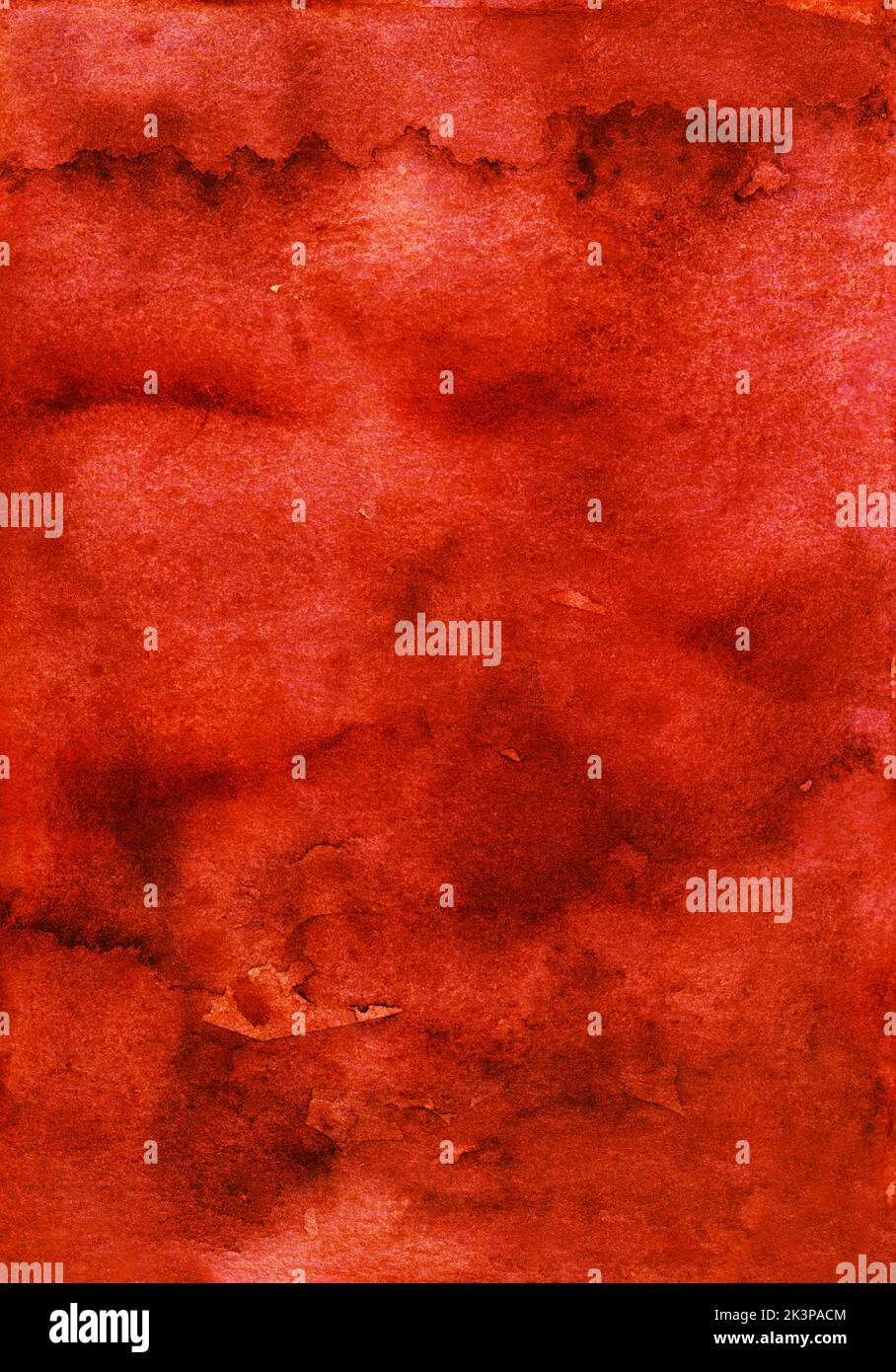 Watercolor bright rusty red background texture. Deep old red backdrop ...