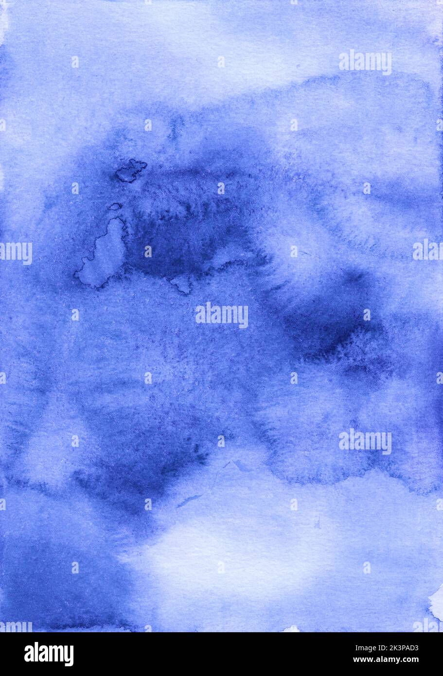 Watercolor liquid blue background texture. Hand painted watercolour ...