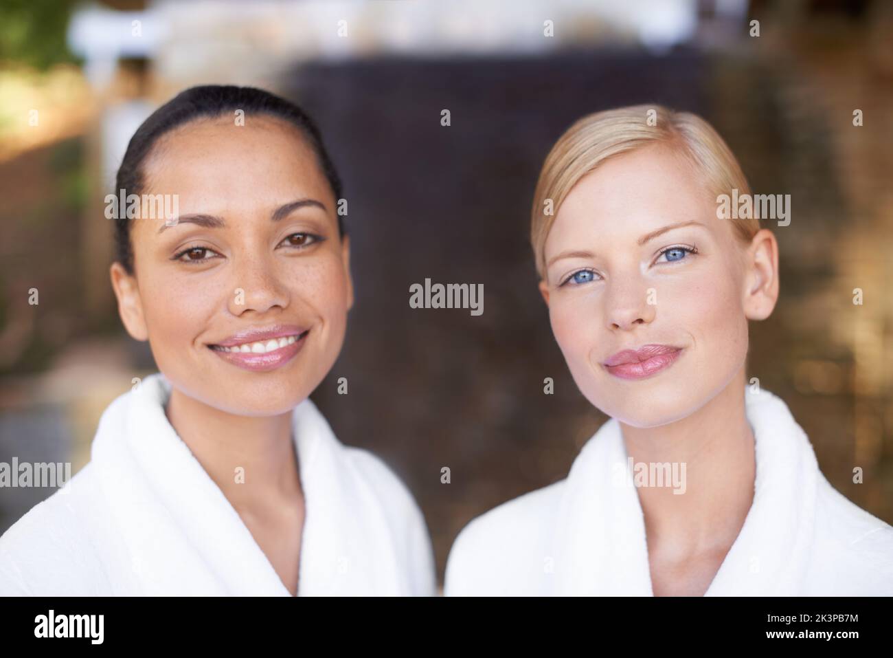 The girls day out at the spa. Cropped portrait of two friends enjoying ...
