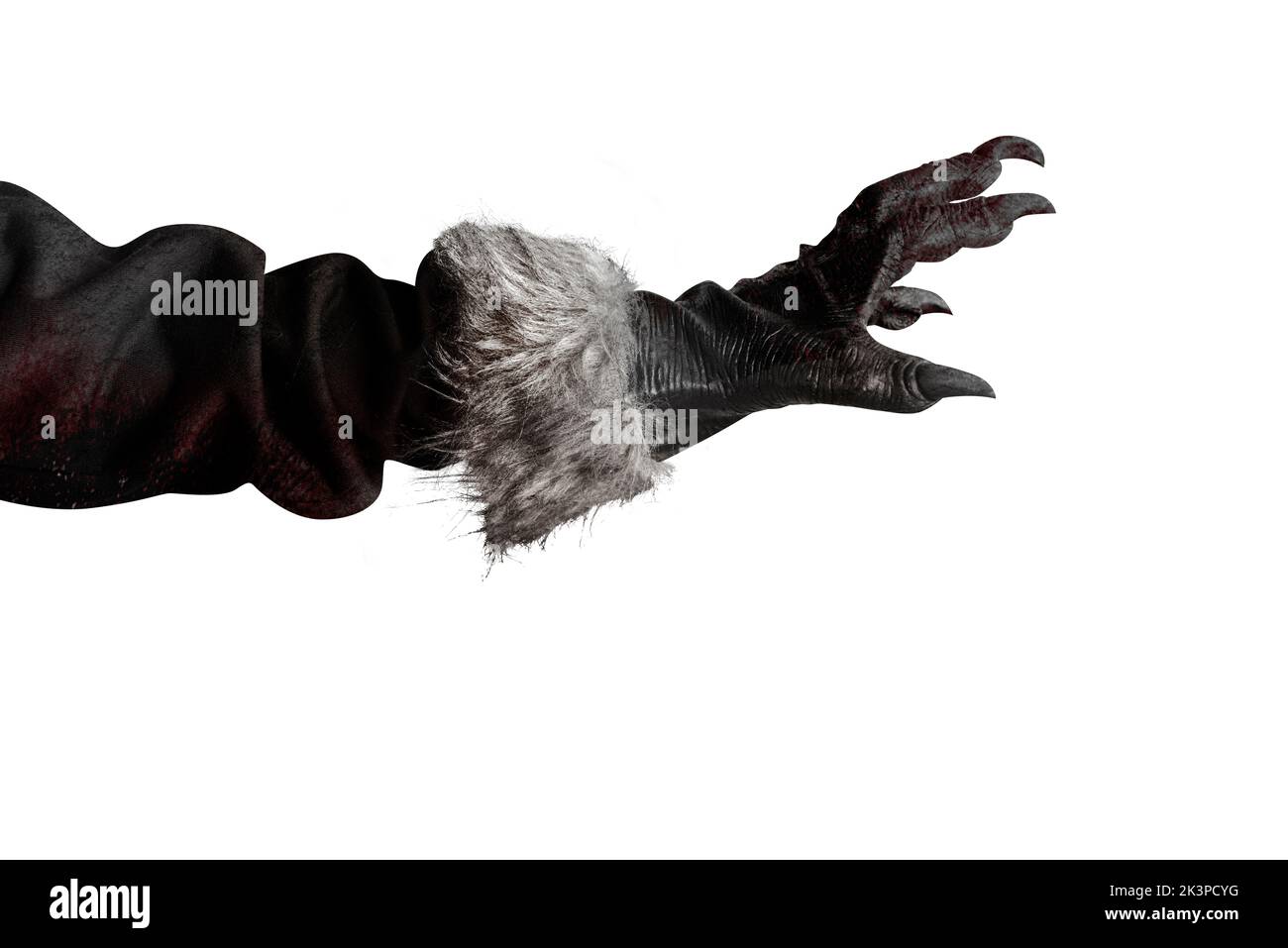 Werewolf hand isolated over white background Stock Photo - Alamy