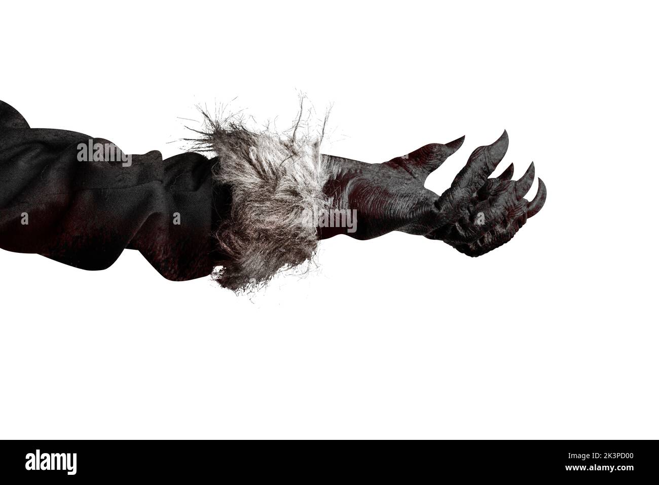 Werewolf hand isolated over white background Stock Photo - Alamy