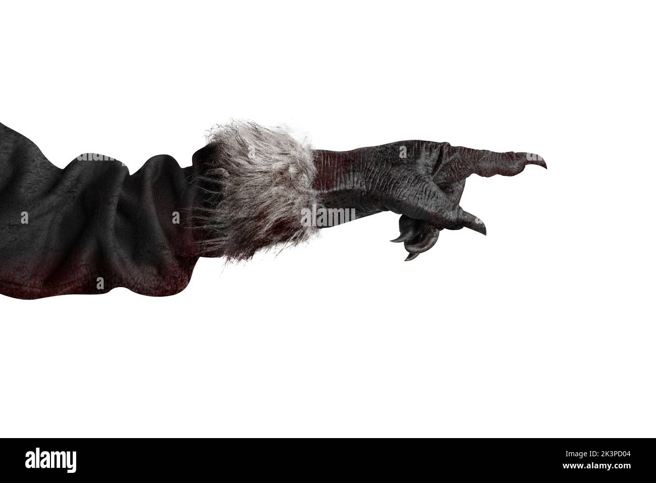 Werewolf hand isolated over white background Stock Photo - Alamy
