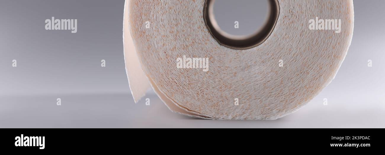 White roll of soft toilet paper, clean tissue for personal hygiene ...