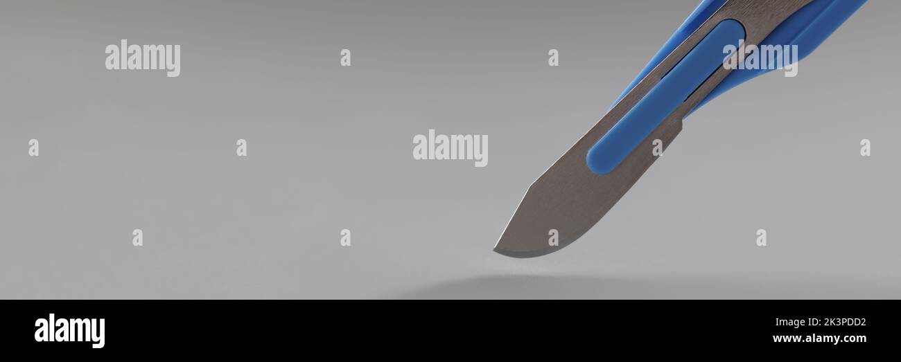 Retractable pocket sized box cutter blue colour knife, sharp equipment ...