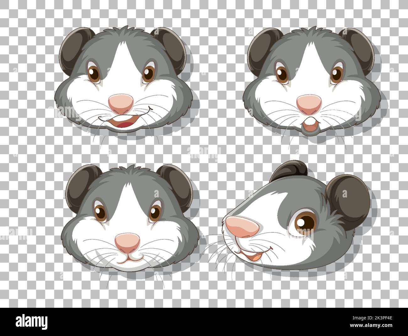Set of cute hamster heads illustration Stock Vector Image & Art - Alamy