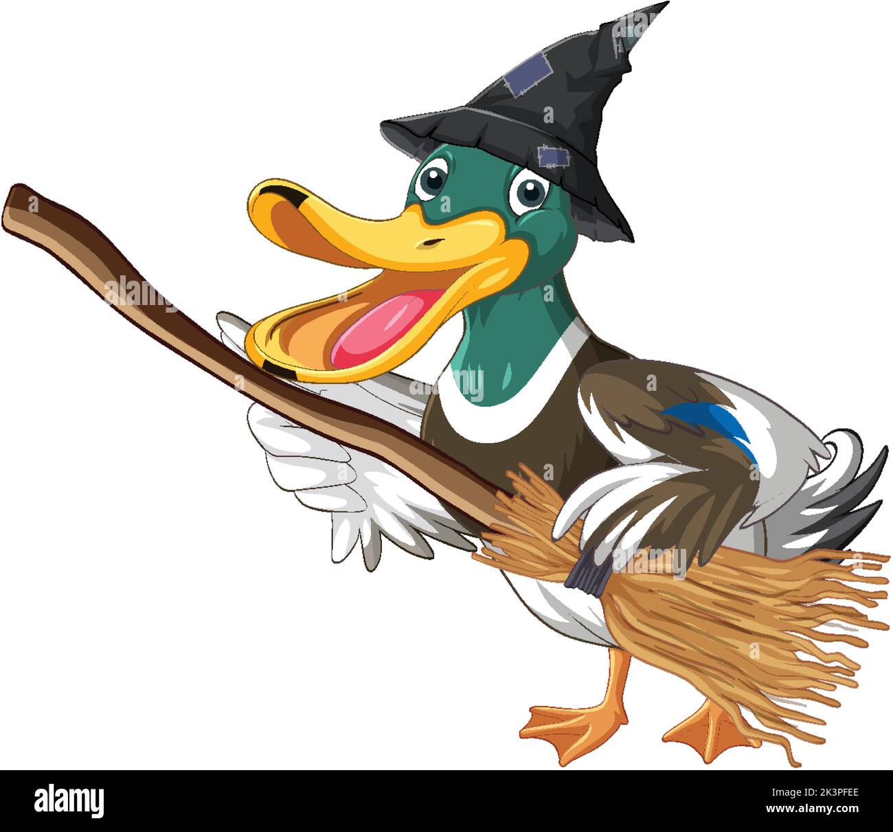 Cartoon duck wearing wizard uniform illustration Stock Vector Image ...
