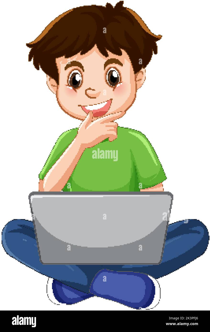 A man using laptop cartoon illustration Stock Vector Image & Art - Alamy