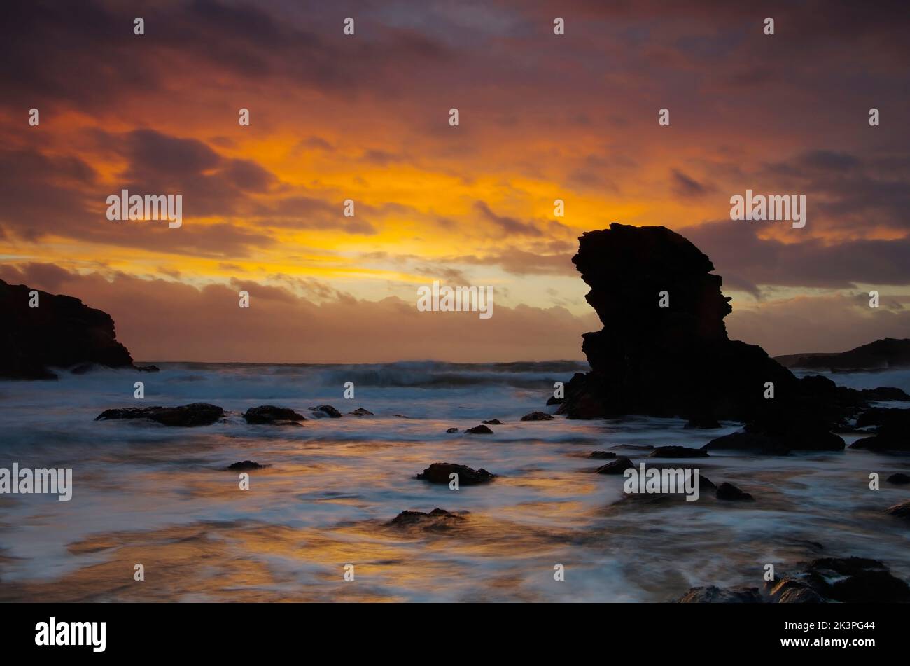 Sunset, Porth y Post, Trearddur Bay, Anglesey Stock Photo - Alamy