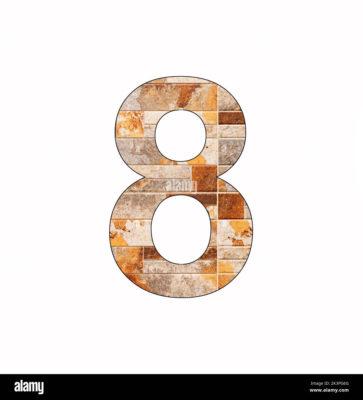 Number 8, digit on tiled background - Veneer texture Stock Photo - Alamy