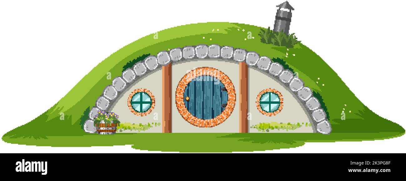 Hobbit house isolated on white background illustration Stock Vector ...