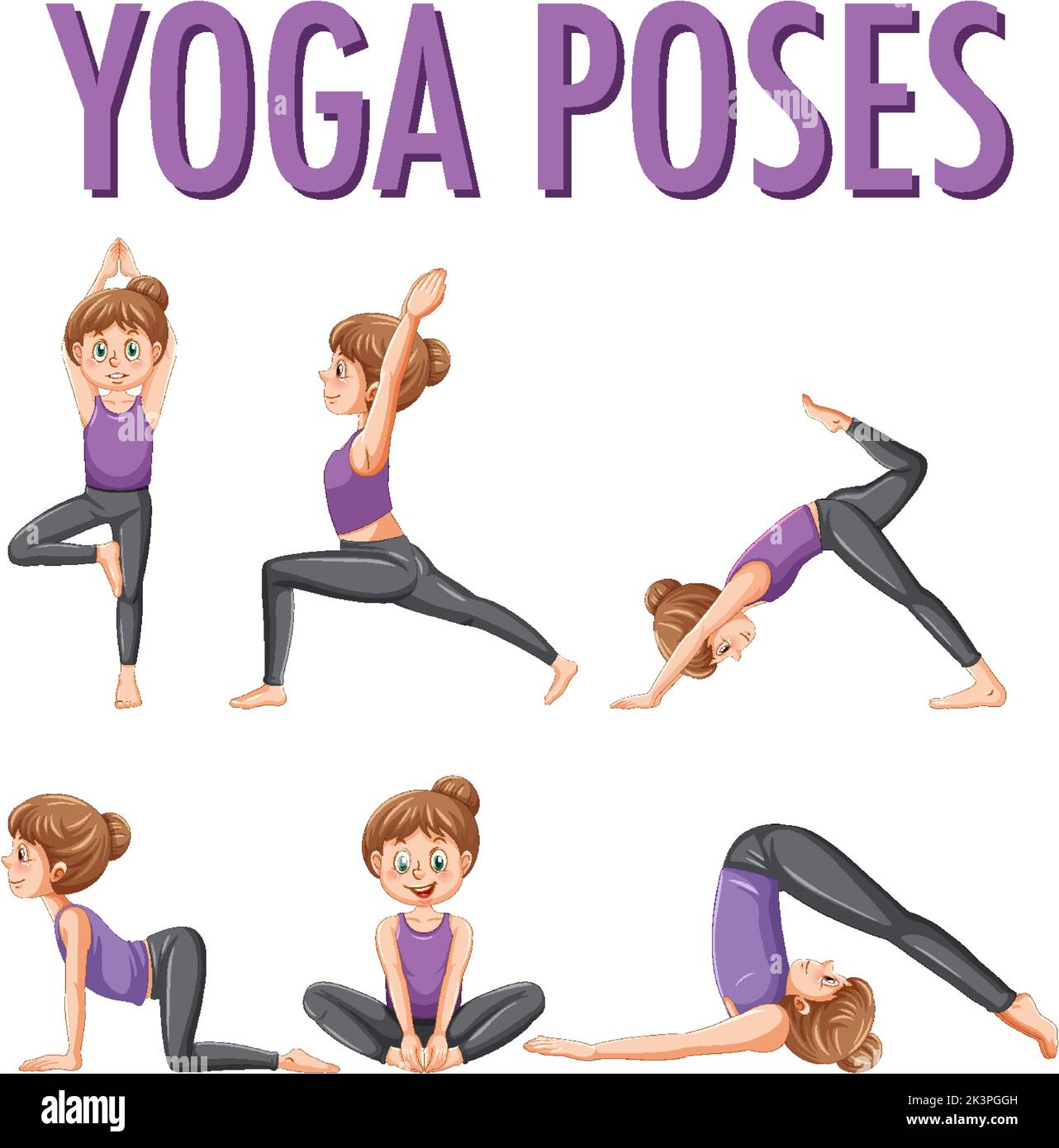 Set of yoga postures illustration Stock Vector Image & Art - Alamy