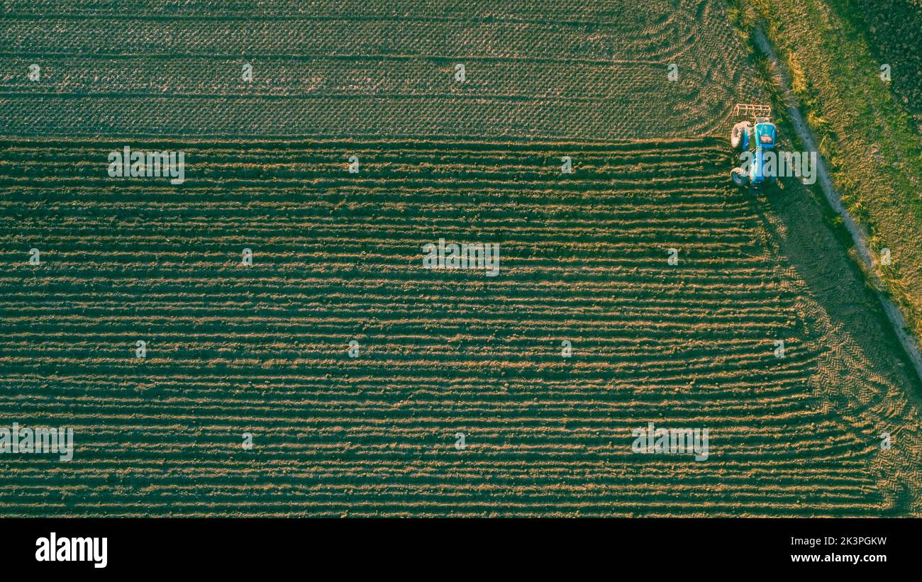 Farmer cultivating land tractor high hi-res stock photography and ...