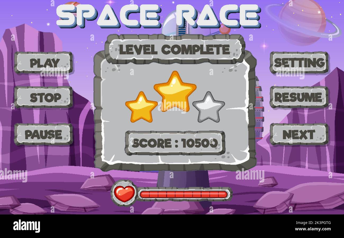 Space game background template and elements illustration Stock Vector Image & Art - Alamy