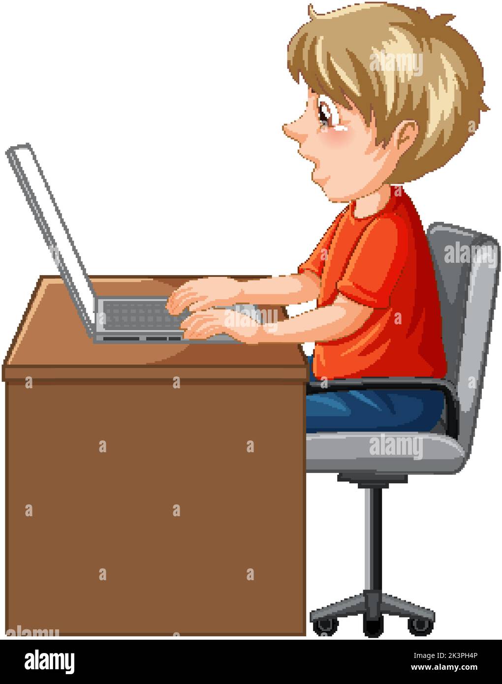 A man using laptop cartoon illustration Stock Vector Image & Art - Alamy