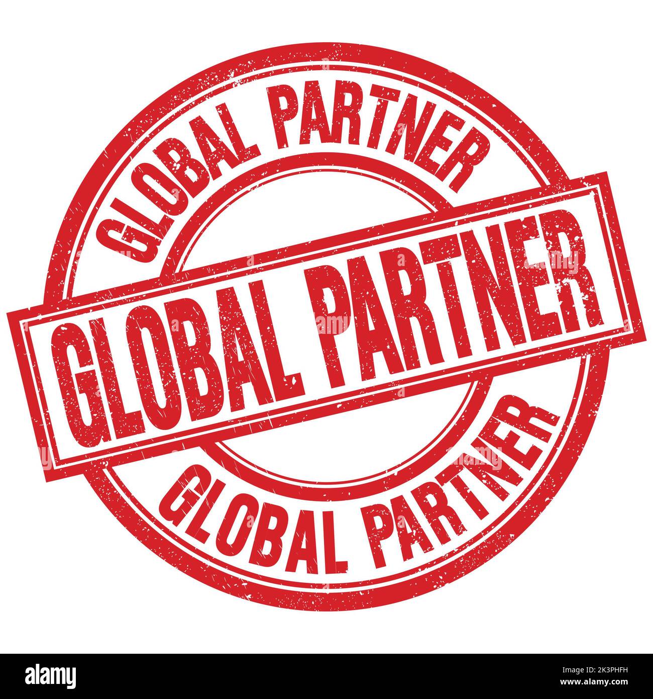 GLOBAL PARTNER text written word on red round stamp sign Stock Photo ...