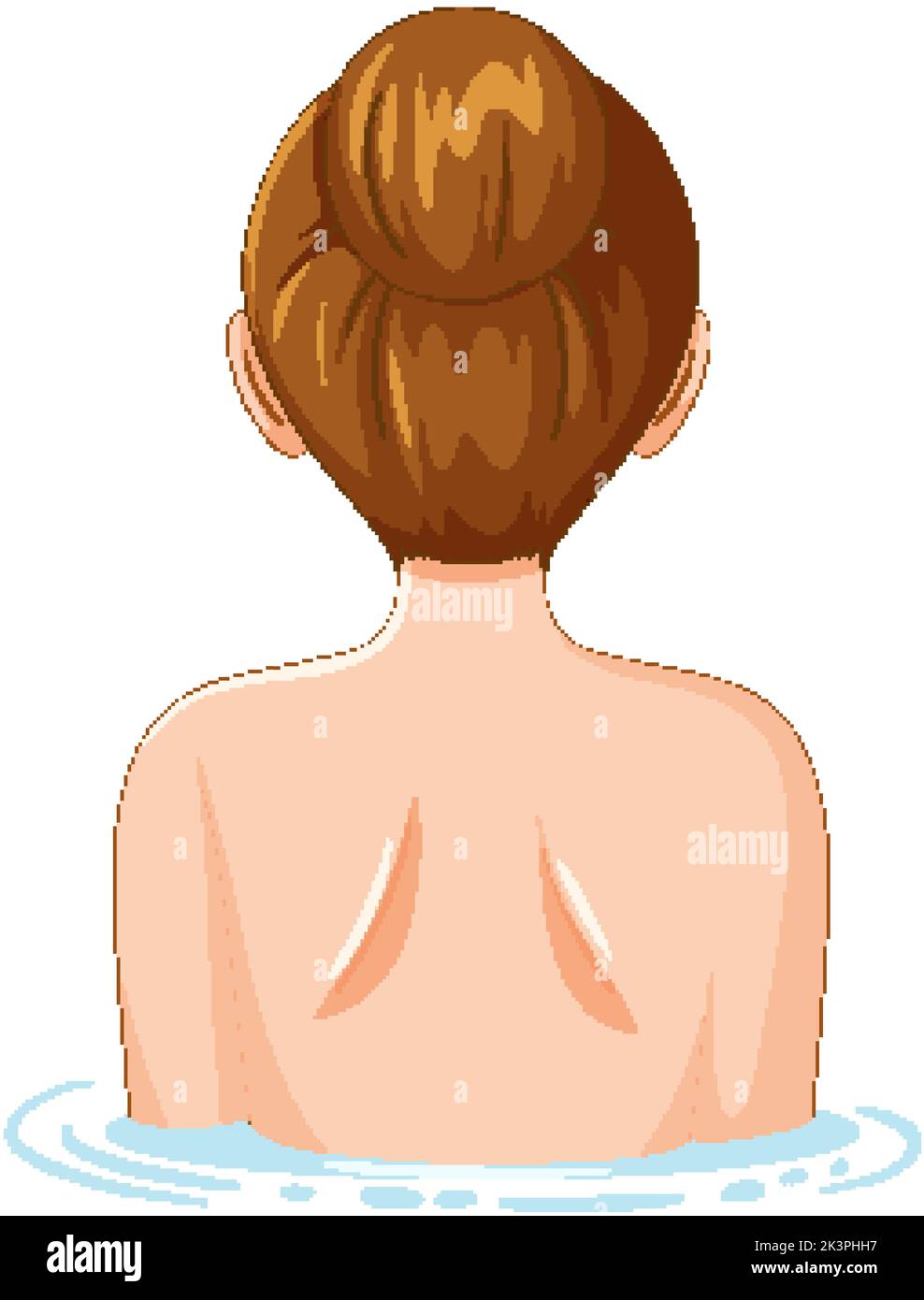 Back of woman with bun hair illustration Stock Vector Image & Art - Alamy