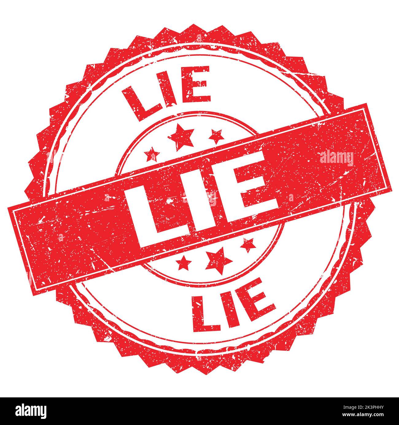 LIE text written on red round stamp sign Stock Photo - Alamy