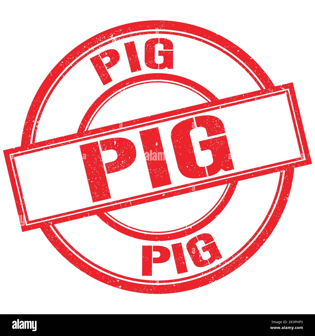 PIG text written on red round stamp sign Stock Photo - Alamy