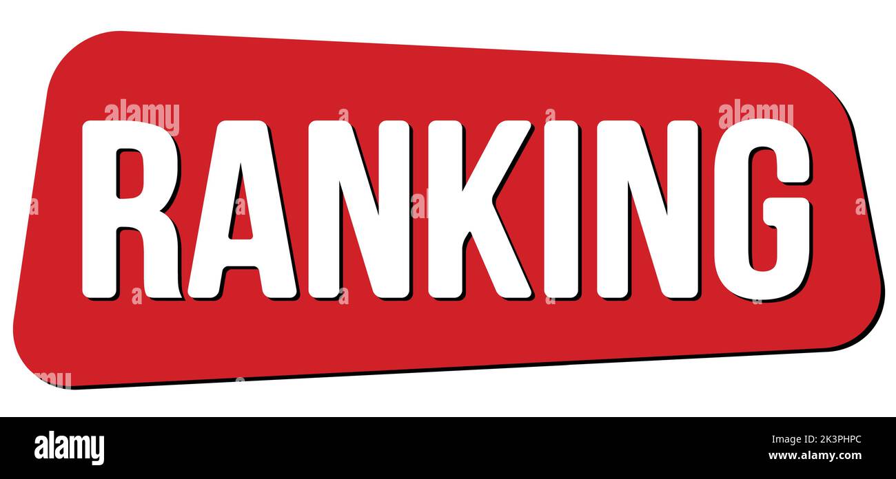 RANKING text written on red trapeze stamp sign Stock Photo - Alamy