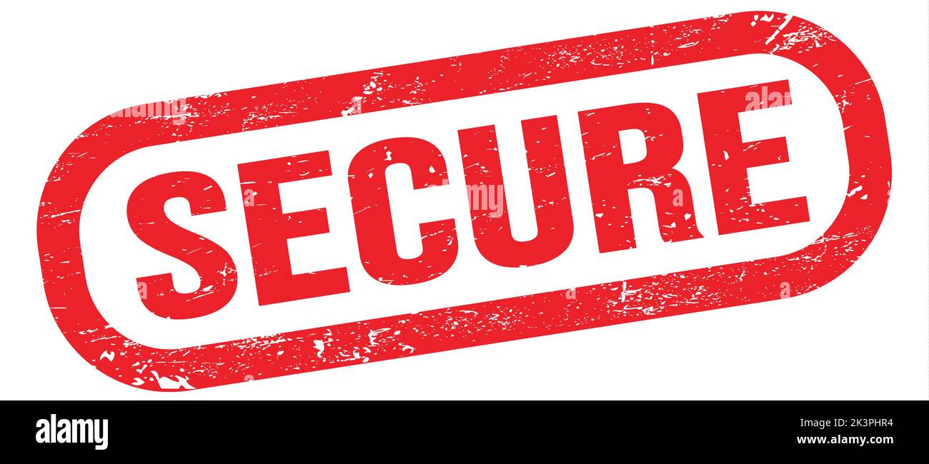 SECURE, text written on red rectangle stamp sign Stock Photo - Alamy