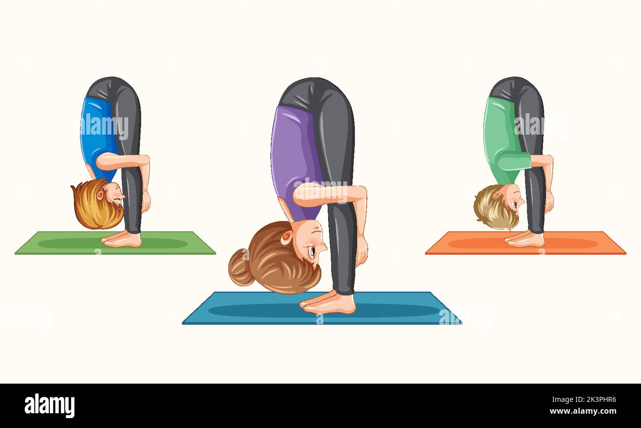 Group of people practicing yoga illustration Stock Vector Image & Art ...