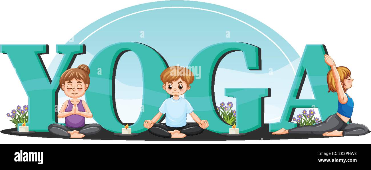 Group of people practicing yoga illustration Stock Vector Image & Art ...