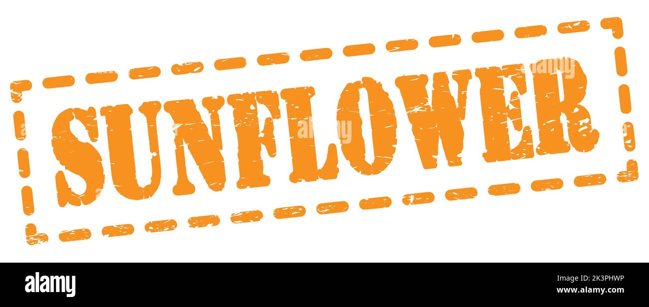 SUNFLOWER text written on orange dash stamp sign Stock Photo - Alamy