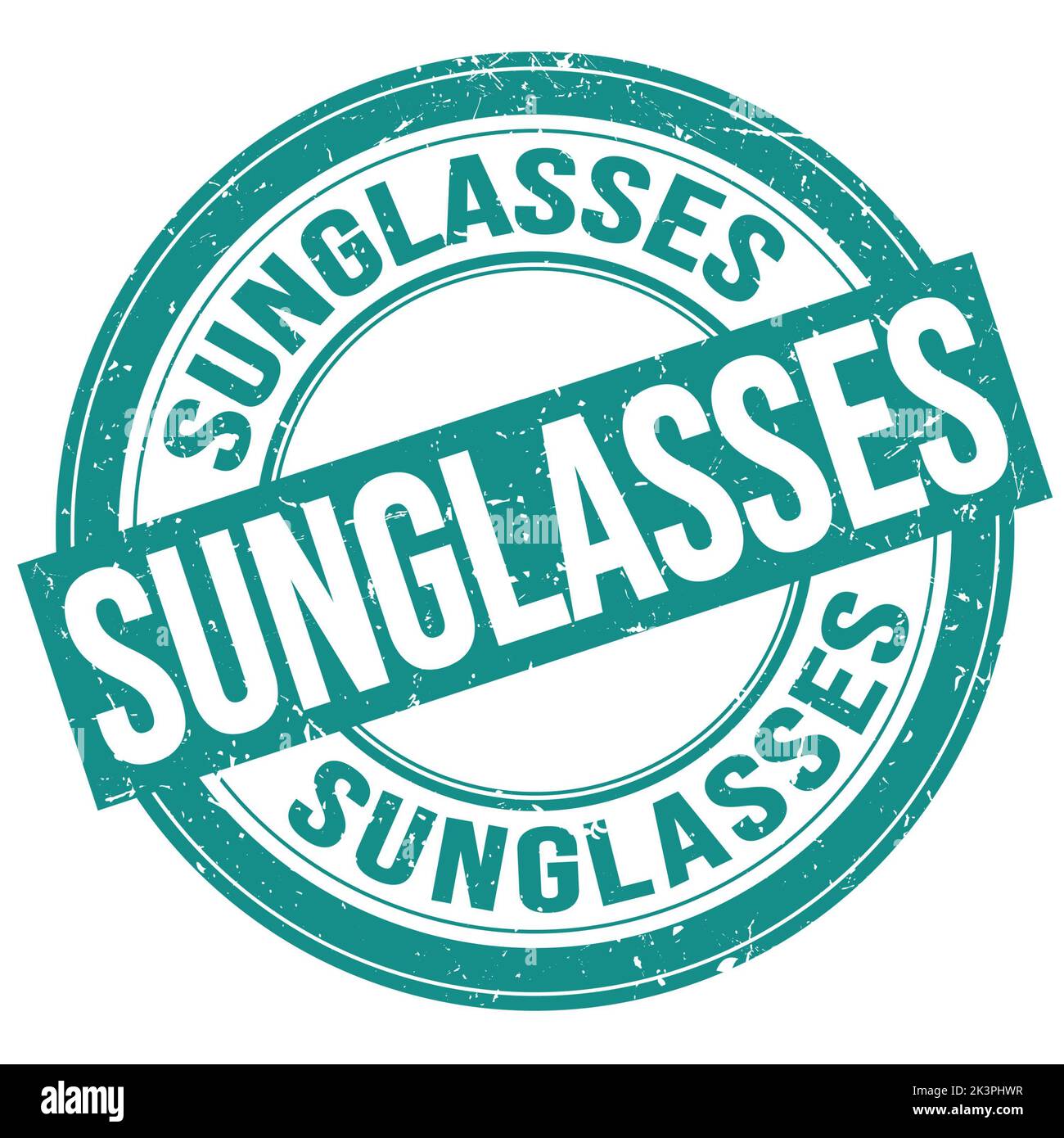 SUNGLASSES text written on blue round grungy stamp sign Stock Photo - Alamy
