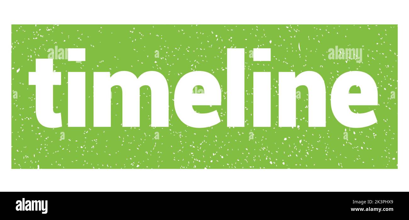 timeline text written on green grungy stamp sign Stock Photo - Alamy