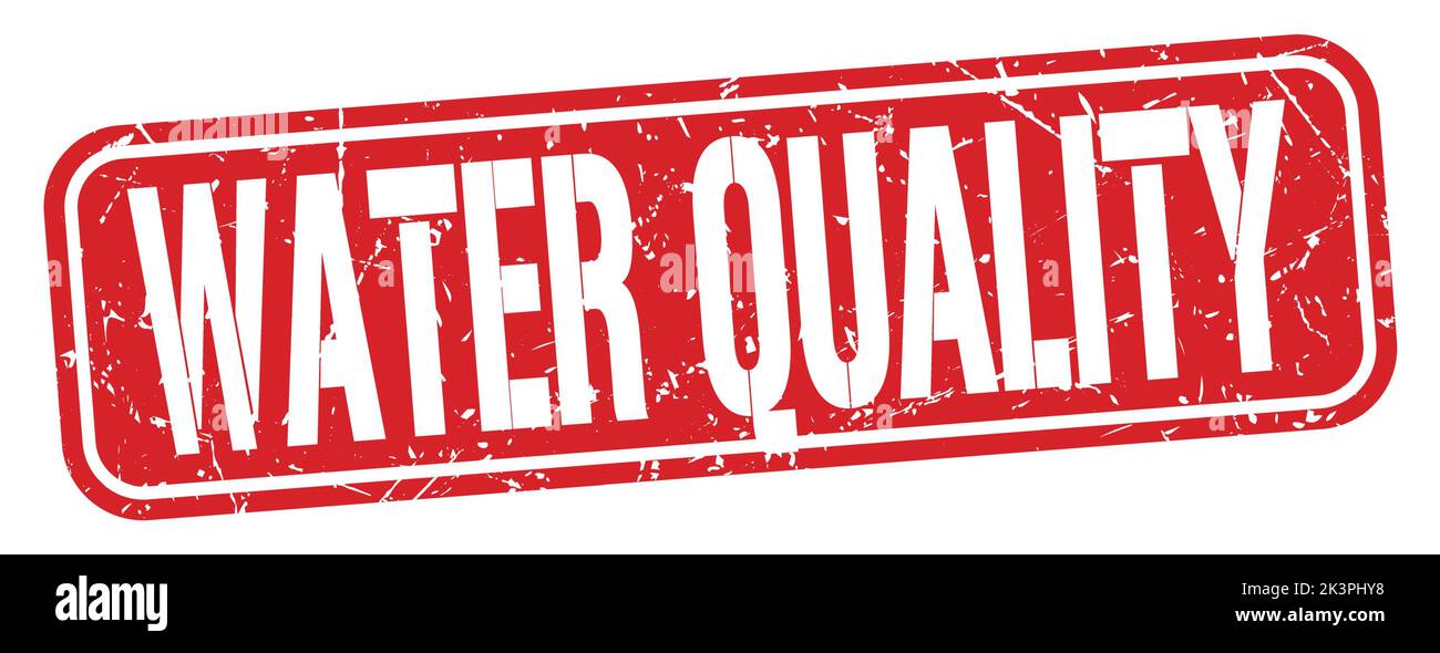 WATER QUALITY text written on red grungy stamp sign Stock Photo - Alamy