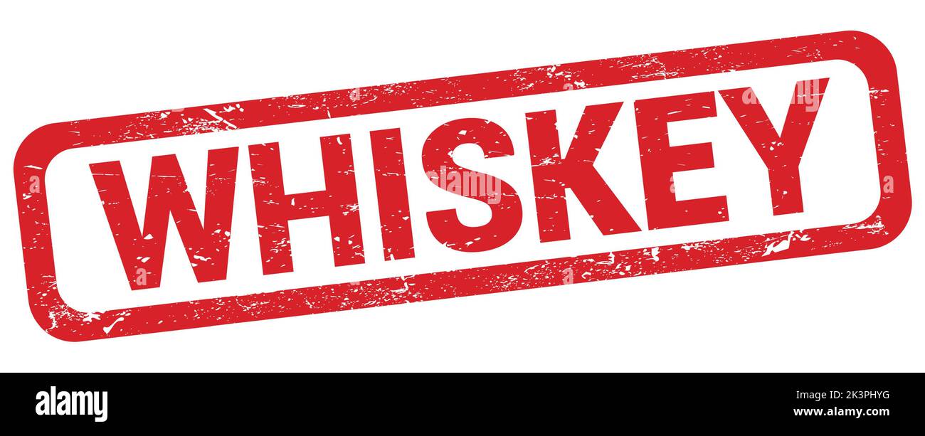 WHISKEY text written on red rectangle stamp sign Stock Photo - Alamy