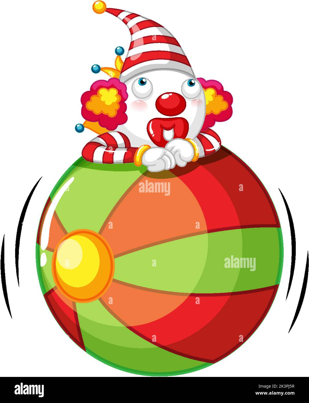 Clown on rolling ball cartoon illustration Stock Vector Image & Art - Alamy