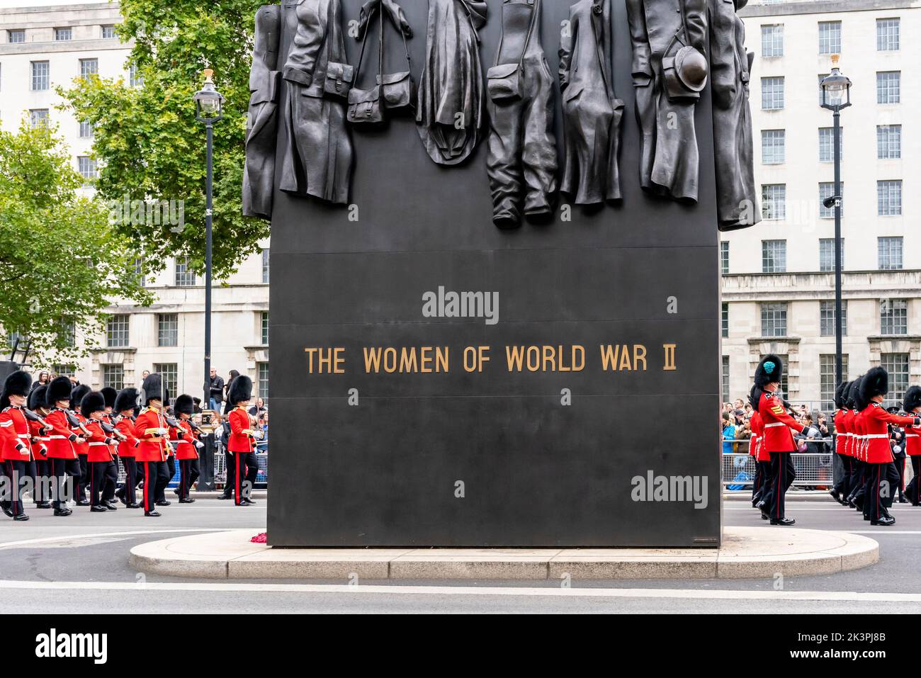 The Welsh and Irish Guards Pass The Women of World War Two Monument As ...