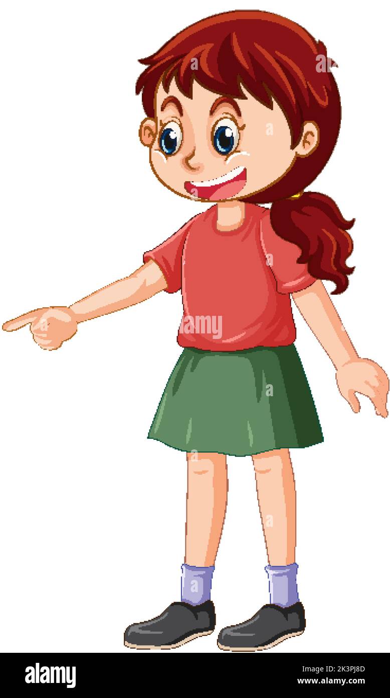 A girl with red hair cartoon character illustration Stock Vector Image ...