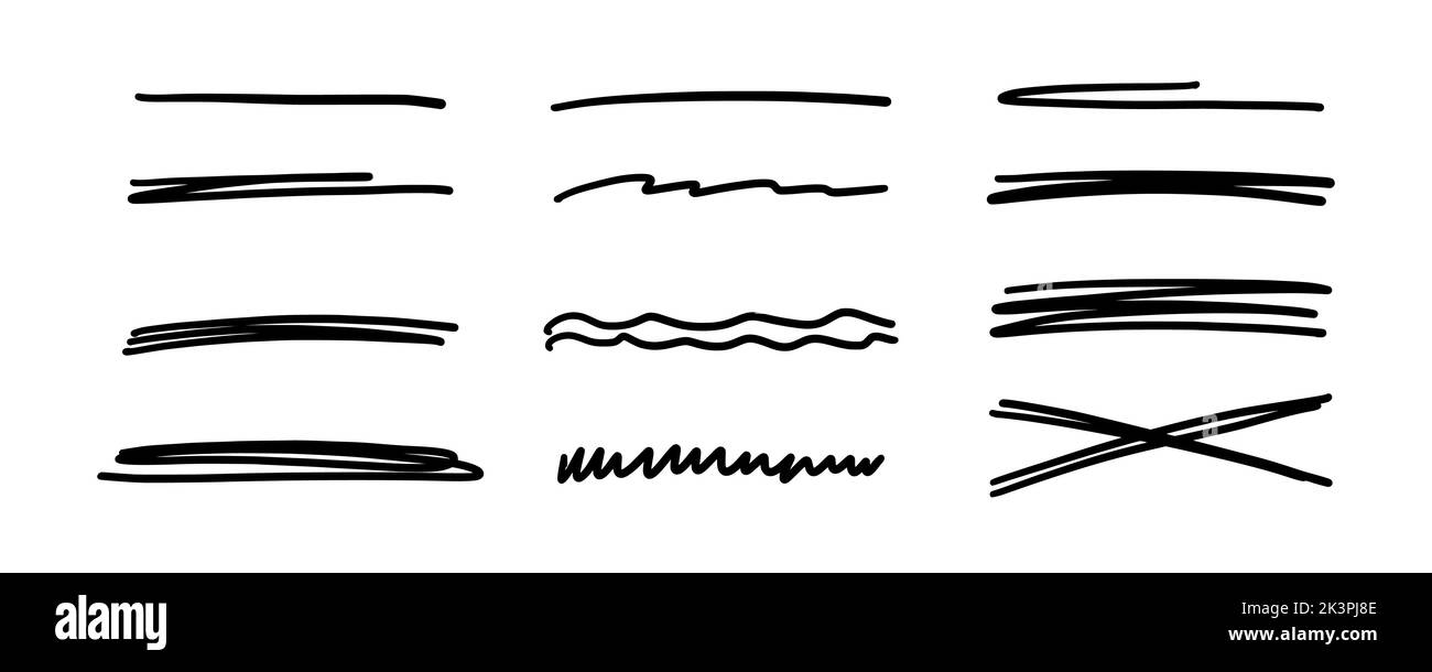 Hand Drawn Scribble Lines Doodle Marker Line Stripes Collection Swift