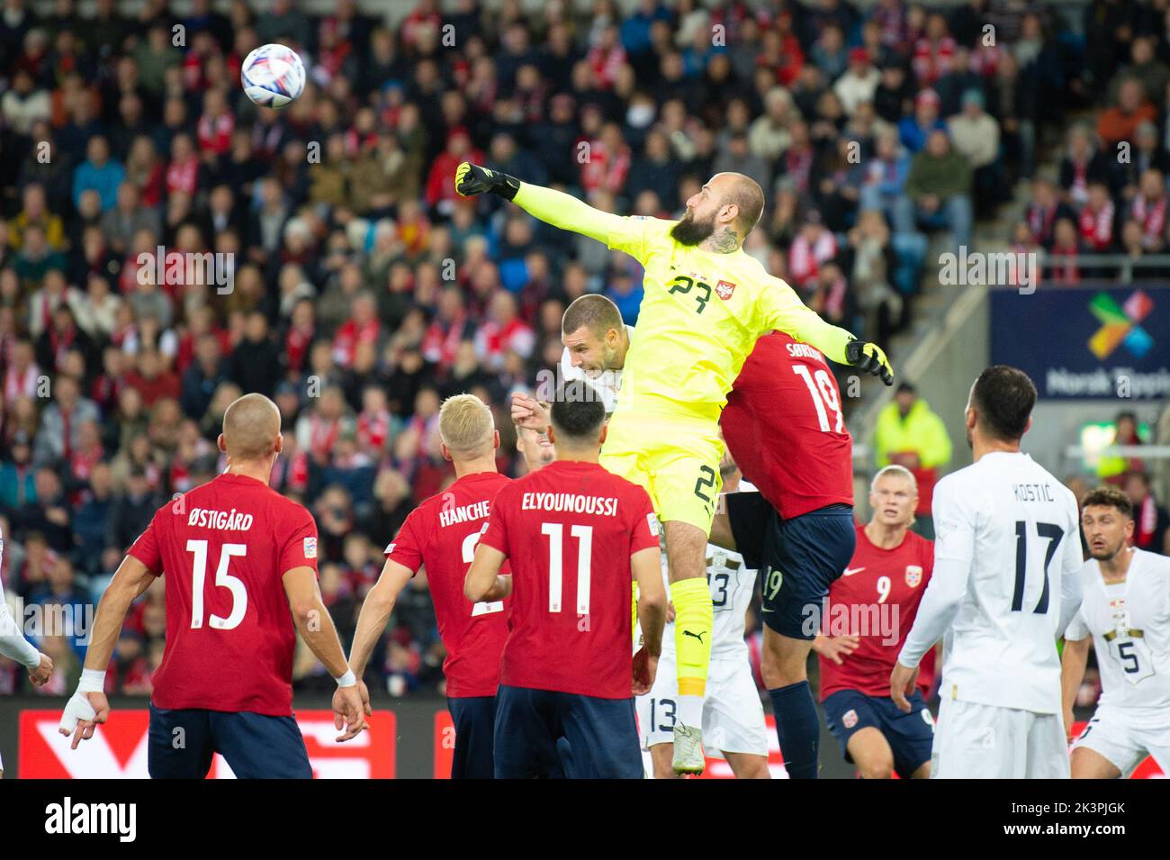 Oslo, Norway. 27th Sep, 2022. Goalkeeper Vanja Milinkovic-Savic (23) of ...
