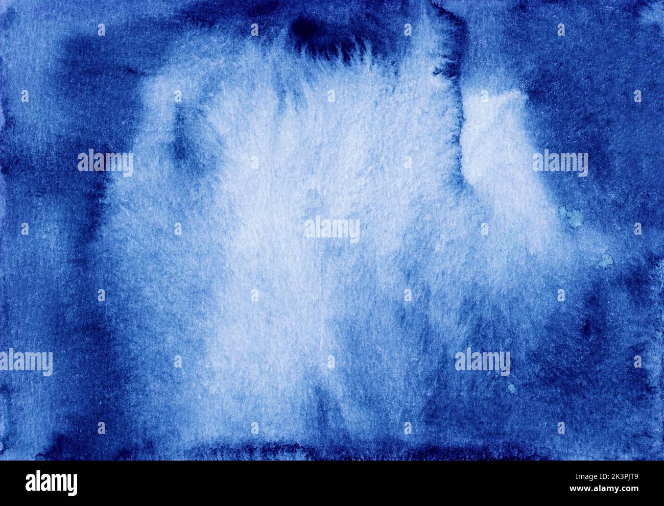 Watercolor old deep azure blue and white background with space for text ...
